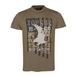 T-Shirt Top Gun "T-Shirt TG25011", Damen, Gr. M, gr&uuml;n (olive), Obermaterial: 100% Baumwolle CO., Shirts T-Shirt