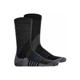 Kurzsocken Salomon "Socken X Ultra Access Crew 2P 2er Pack", Damen, Gr. 39-41, bunt (schwarz, anthrazit), Obermaterial: 34% Polyamid PA. 24% Polypropylen PP. 20% Wolle mw. 20% Polyacryl PAN. 2% Elasthan EL., Socken Kurzsocken