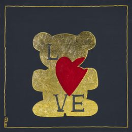 Leinwandbild queence "Bears Love", gold (farbe bild(er): goldfarben), B:30cm H:30cm, Canvas, Holzrahmen, Bilder, Leinwandbild, Premium-Leinwandstoff, Handarbeit aus Deutschland