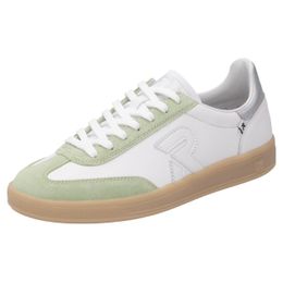Sneaker RIEKER SPORT "San Diego Swing2GO", Damen, Gr. 38, gr&uuml;n (wei&szlig;, mint), Leder, Veloursleder, Schuhe Sneaker, Retro-Sneaker, Freizeitschuh, Halbschuh mit herausnehmbarem Fu&szlig;bett