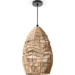 Paco Home Pendelleuchte "VILLA", braun, &Oslash; 20cm H: 35cm, Leuchten, LED Pendelleuchte Esstisch Lampe Boho Deckenlampe Papier E27 Natur, Pendelleuchte