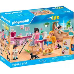 Konstruktions-Spielset Playmobil "Katzencafe (71744), Playmobil My Life", bunt, Spielbausteine, Kinder, Kunststoff, Konstruktions-Spielset, Made in Europe