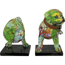 Tierfigur CASABLANCA BY GILDE "Buchst&uuml;tzen Mops Sreet Art", bunt, B:23cm H:20cm T:12cm, Kunstharz, Dekofiguren, Tierfigur