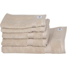 Sch&ouml;ner Wohnen Kollektion Handtuch Set "Cuddly", beige (sand), 5 Stk., Frotteevelours, Frotteevelours, Obermaterial: 100% Baumwolle, SCH&Ouml;NER WOHNEN-KOLLEKTION, Handt&uuml;cher, Handtuch Set, schnell trocknende Airtouch-Qualit&auml;t