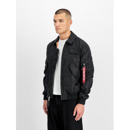 Bomberjacke Alpha Industries "CWU 36/P TT", Herren, Gr. M, schwarz, Web, Obermaterial: 100% Nylon, unifarben, regular fit normal, Jacken Bomberjacke