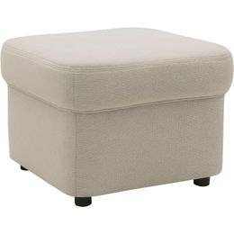 Hocker DOMO collection "Flores", beige (creme), B:60cm H:42cm T:60cm, 100% Polyester, Hocker, Hocker