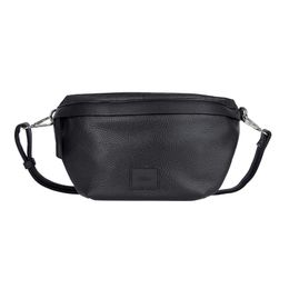 Bauchtasche Gabor "Elfie", Damen, Gr. B/H/T: 27cm x 16,5cm x 9cm, schwarz, Polyurethan, clean, gepflegt, unifarben, Taschen Bauchtasche, aus fein genarbtem, glattem Kunstleder und mit einem Logo Rubber Patch