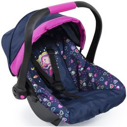 Puppen Autositz BAYER "rosa/goldfarben Schleife", blau (meerjungfrau blau), Puppenausstattungen, KinderB:34cm H:38cm T:45cm, Kunststoff, Metall, Puppen Autositz, mit Dach, B:34cm H:38cm T:45cm