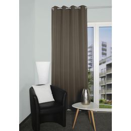 Vorhang HOME BASICS "ATLANTIK" Gr. 1, grau (taupe), B:140cm H:235cm, Polyester, Gardinen, Vorhang, &Ouml;senschal Uni ATLANTIK