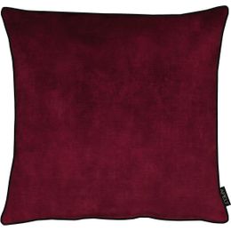 Dekokissen Apelt "Ruby" Gr. 2, rot (bordeaux, unifarben), B:45cm H:5cm L:45cm, Polyester, Dekokissen_Sitzkissen_Kissenh&uuml;llen, Dekokissen, Kissenh&uuml;lle mit F&uuml;llung, 1 St&uuml;ck
