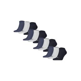 Sneakersocken Puma "Socken Sneaker Plain 12P 12er Pack", Damen, Gr. 35-38, bunt (blau, grau), Obermaterial: 66% Baumwolle CO. 18% Polyamid PA. 14% Polyester PES. 2% Elasthan EL., Socken Sneakersocken