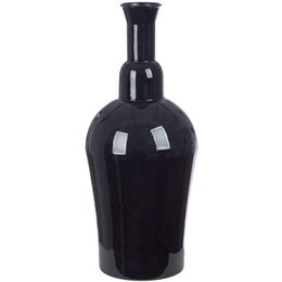 Bodenvase Gilde "Vase Filu, schwarz H.55 cm", schwarz, B:24,5cm H:55cm T:24,5cm, Metall, Vasen, Bodenvase