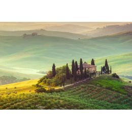 Fototapete papermoon "Tuscany Farm Landscape", bunt, B:2,5m L:1,86m, Vlies, Tapeten, Fototapete