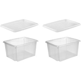 Organizer keeeper "emil", transparent, B:34,5cm H:22cm, Polypropylen, Aufbewahrungsboxen, Organizer, Aufbewahrungsbox, 24 L, mit Deckel, hochwertiger Kunststoff