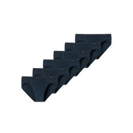 Slip Schiesser "Slip 6er Pack", Herren, Gr. M, blau (dunkelblau), Obermaterial: 95% Baumwolle CO. 5% Elasthan EL., Unterhosen Slip
