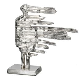 Dekofigur Gilde "Skulptur Verwehung silberfarben H. 38 cm", silber (silberfarben), B:36cm H:38cm T:10,5cm, Aluminium, Dekofiguren, Dekofigur