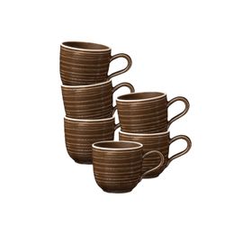 Espressotasse Seltmann Weiden "Espressotassen Terra 0,09 l 6er Set", braun (erdbraun), Porzellan, Trinkgef&auml;&szlig;e, Espressotasse