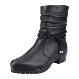 Winterstiefelette Rieker, Damen, Gr. 42, schwarz, Lederimitat, Schuhe Winterstiefelette, mit Zierb&auml;nder