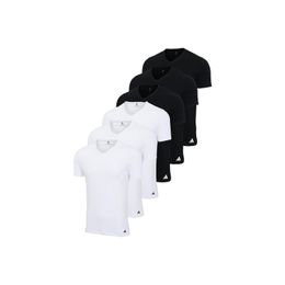 T-Shirt adidas originals "T-Shirt V-Neck Shirt, Active Core Cotton 6PK 6er Pack", Herren, Gr. XL, bunt (schwarz, wei&szlig;), Obermaterial: 100% Baumwolle CO., Shirts T-Shirt