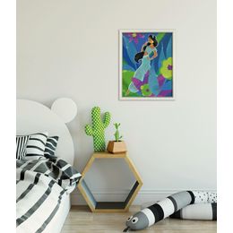 Wandbild Komar "Disney Princess Jasmine in Blue", blau (farbe bild(er): blau), Disney, 1 Stk., Vlies, Bilder, Wandbild, 40 x 50 cm (Breite x H&ouml;he) - Kinderzimmer, Dekoration