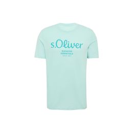 T-Shirt s.Oliver "T-Shirt Logo T-Shirt 1er Pack", Herren, Gr. L, blau (t&uuml;rkis), Obermaterial: 100% Baumwolle CO., Shirts T-Shirt