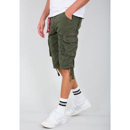 Cargobermudas Alpha Industries "Jet Short", Herren, Gr. 30, N-Gr, gr&uuml;n (schwarz olive), Web, Obermaterial: 100% Baumwolle, unifarben, normal knieumspielend, Hosen Cargobermudas