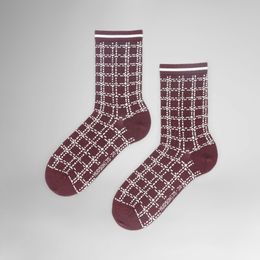 Socken Hudson "Socke Chain", Damen, Gr. 39-42, lila (deep rot 0540), Obermaterial: 82% Baumwolle CO. 15% Polyamid PA. 3% Elasthan EL., Socken Socken
