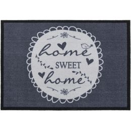 Fu&szlig;matte ANDIAMO "Home Sweet Home, Made in Belgium" Gr. 15, bunt (multi), B:39cm H:5mm L:58cm, Kunstfaser, Teppiche, Fu&szlig;matte, Schmutzfangmatte, rutschfest, mit Spruch, waschbar