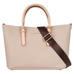 Shopper Bugatti "ELLA", Damen, Gr. B/H/T: 38cm x 23cm x 10cm onesize, beige, Polyurethan (PU), unifarben, Taschen Shopper