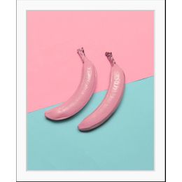 Bild queence "Damian", rosa (farbe rahmen: schwarz, farbe bild(er): rosa), B:30cm H:40cm, Acrylglas, Holz, Papier, Bilder, Bild, HD Premium Poster-Druck inkl. Holzrahmen