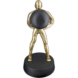 Dekofigur Gilde "Skulptur Strong", gold (goldfarben), B:16cm H:32cm T:16cm, Aluminium, Dekofiguren, Dekofigur