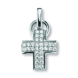 Kettenanh&auml;nger ONE ELEMENT "Zirkonia Kreuz Anh&auml;nger aus 925 Silber", silber, Schmuckanh&auml;nger, Damen, Silber 925 (Sterlingsilber), Kettenanh&auml;nger