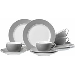 Ritzenhoff & Breker Kaffeeservice RITZENHOFF & BREKER "Geschirr-Set, Service", grau, 12 Stk., Porzellan, Geschirr-Sets, Kaffeeservice, 12 Teile, f&uuml;r 4 Personen