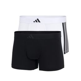 Trunk adidas Sportswear "Active Flex Cotton 3 Stripes", Herren, Gr. L, 011, schwarz, Single Jersey, Obermaterial: 95% Baumwolle, 5% Elasthan, k&ouml;rpernah, Unterhosen Trunk, flexibler 4-Wege-Stretch, elastisch, Logo-Bund, ohne Eingriff