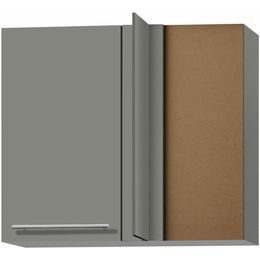 Eckh&auml;ngeschrank Optifit "Bern", grau (basaltgrau, basaltgrau), B:85cm H:70,4cm T:34,9cm, Schr&auml;nke, Eckh&auml;ngeschrank, Breite 85x45 cm, mit Metallgriff