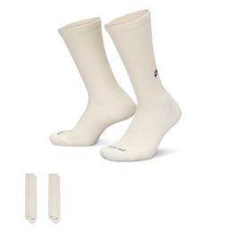 Sportsocken Nike "U NK ED CSH CREW 2P-144 EMBRDY", Damen, Gr. L (42/45), sail, schwarz, Obermaterial: 68% Baumwolle, 29% Polyester, 2% Elasthan, 1% Nylon, Socken Sportsocken, f&uuml;r Training und Fitness, schwei&szlig;ableitendes Material, mit D&auml;mpfung