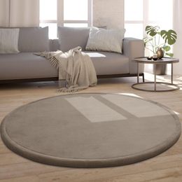 Teppich Paco Home "Tatami 475", beige, H:24mm &Oslash;:80cm, Polyester, Teppiche, Teppich, Kurzflor, Uni Farben, mit Memory Foam, waschbar