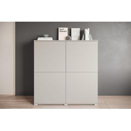 Highboard OTTO HOME "Kenia, moderne grifflose Hochkommode mit 4 T&uuml;ren, Breite 120 cm", kaschmir, B:120cm H:125cm T:39,5cm, FSC-zertifizierter Holzwerkstoff, Sideboards, Highboard, Push-to-Open-Fronten, h&ouml;henverstellbaren Einlegeb&ouml;den
