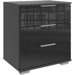 Nachtkonsole wimex "Easy", schwarz (graphit, schwarzglas), B:52cm H:56cm T:38cm, Sideboards, Nachtkonsole, mit Glas- oder Spiegelfront