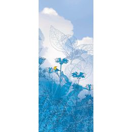 Vliestapete Komar "Digitaldruck Vlies - Blue Sky Panel - Gr&ouml;&szlig;e 100 x 250 cm", blau, B:100m L:250m, Vlies, Tapeten, Vliestapete, Wohnzimmer, Schlafzimmer