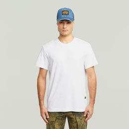 G-Star Raw T-Shirt G-STAR "Script", Herren, Gr. S, wei&szlig;, Jersey, Obermaterial: 100% Baumwolle, unifarben, regular fit, Rundhals, Shirts T-Shirt, mit Rundhals, aus Baumwolle