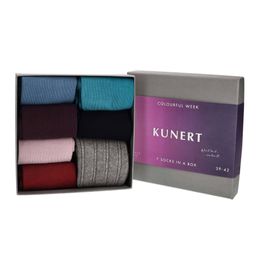 Socken Kunert "Socke Colourful week box", Damen, Gr. 35-38, bunt (sortiment 9900), Obermaterial: 97% Baumwolle CO. 3% Elasthan EL., Socken Socken