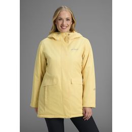 Allwetterjacke Maier Sports "DA-JACKE MTEX EL. LISBON", Damen, Gr. 46, gelb finch, Obermaterial: 100% Polyester, Jacken Allwetterjacke, Auch in Kurz-Gr&ouml;&szlig;en, atmungsaktiv, wasserdicht, winddicht