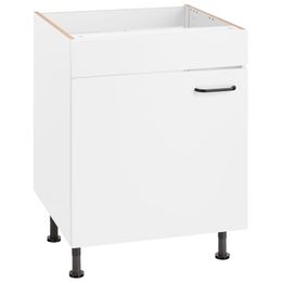 Sp&uuml;lenschrank Optifit "Elga", wei&szlig; (wei&szlig;, wei&szlig;), B:60cm H:87cm T:58,4cm, Holzwerkstoff, Schr&auml;nke, Sp&uuml;lenschrank, mit Soft-Close-Funktion, h&ouml;henverstellbaren F&uuml;&szlig;en, Breite 60 cm