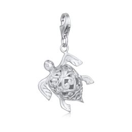 Charm-Einh&auml;nger NENALINA "Charm Schildkr&ouml;te Meer Strand Ornament Tier 925 Silber" Gr. 33, silber, Charms, Damen, Blacklist, Silber 925 (Sterlingsilber), Charm-Einh&auml;nger