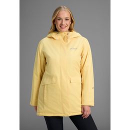 Allwetterjacke Maier Sports "DA-JACKE MTEX EL. LISBON", Damen, Gr. 42, gelb finch, Obermaterial: 100% Polyester, Jacken Allwetterjacke, Auch in Kurz-Gr&ouml;&szlig;en, atmungsaktiv, wasserdicht, winddicht