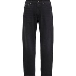 Slim-fit-Jeans Calvin Klein, Herren, Gr. 38, L&auml;nge 30, wall street schwarz, Denim/Jeans, Obermaterial: 99% Baumwolle, 1% Elasthan, unifarben, slim fit normal, Jeans Slim-fit-Jeans, Slim fit mit Eingrifftaschen