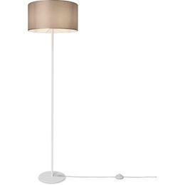 Paco Home Stehlampe "LUCA CANVAS UNI COLOR", wei&szlig;, &Oslash; 38cm H: 144cm, Leuchten, Lampenschirm Stoff Wohnzimmer Leselampe B&uuml;ro E27 Stehlampe Skandi, Stehlampe