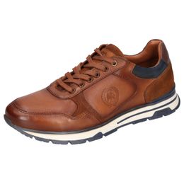 Sneaker Lerros, Herren, Gr. 42, braun (cognac), Leder, used, Schuhe Sneaker, mit Rei&szlig;verschluss, Schn&uuml;rschuh, Freizeitschuh, Halbschuh