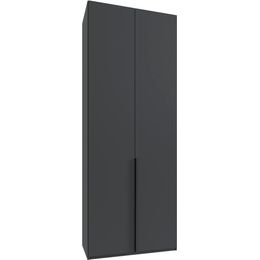 Kleiderschrank wimex "Mugano,in 5 Breiten,2 H&ouml;hen,2 Tiefen, viele Farben, Made in Germany", schwarz (grafit, griffe schwarz), B:90cm H:236cm T:40cm, Holzwerkstoff, Schr&auml;nke, Kleiderschrank, mit langen Griffen aus Metall, mit oder ohne Spiegel